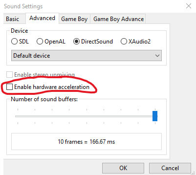 Sound Setting: Enable hardware acceleration doesn't save properly ...