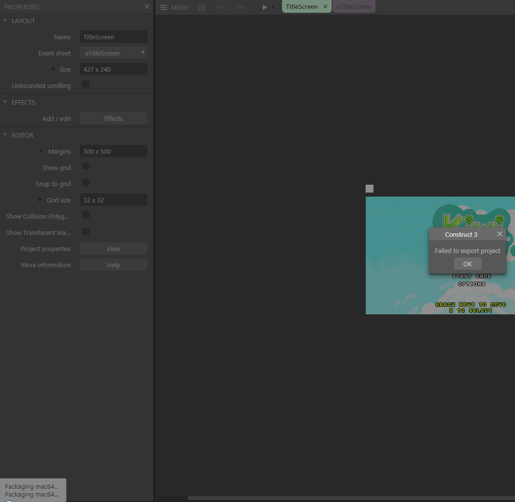 Construct 3 Desktop - NW.js "Mac64" Export Is Causing An Unknown Error · Issue #1474 · Scirra ...