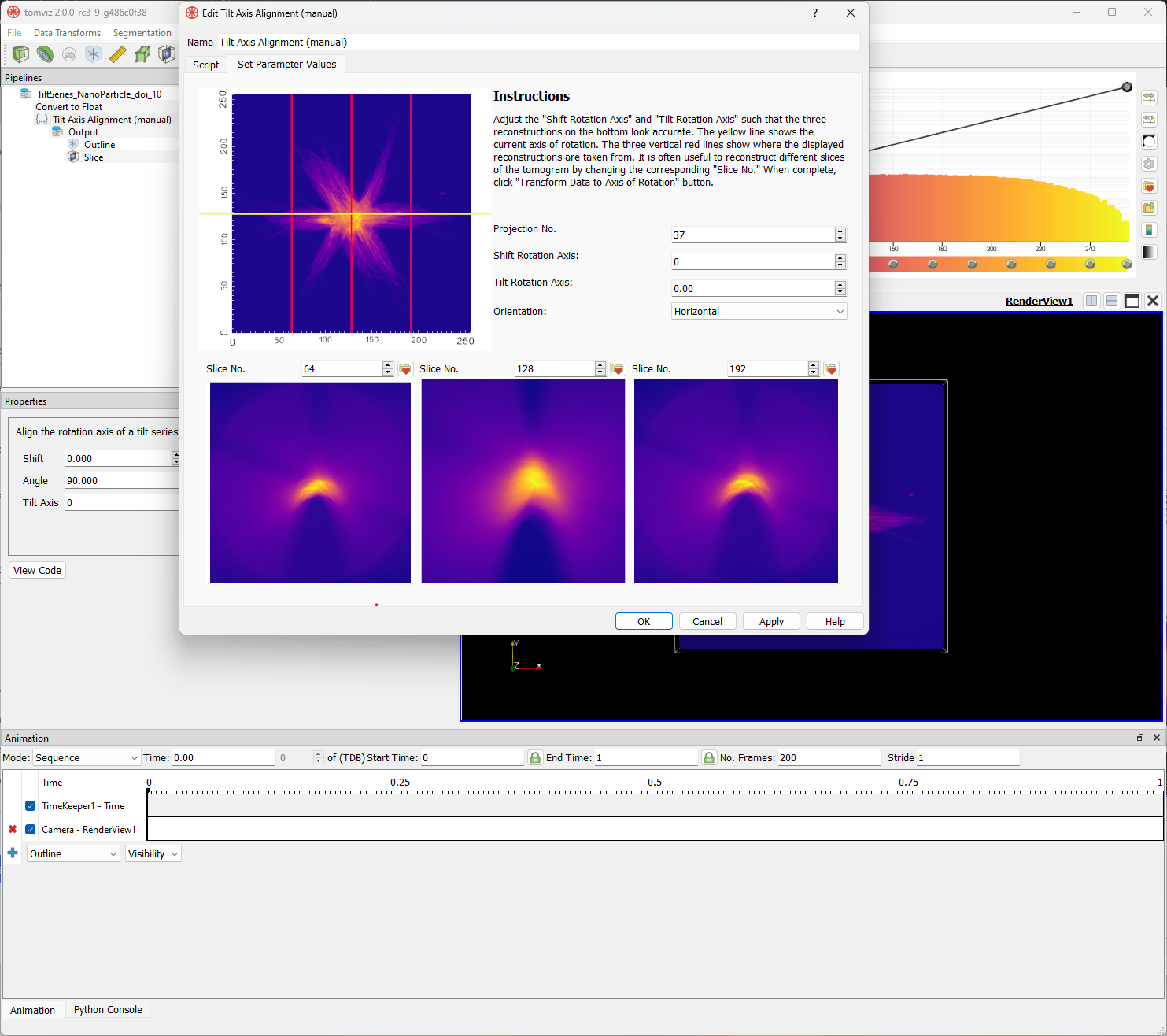 Reconstruction slices saturated in tilt axis alignment wizard · Issue #2279 · OpenChemistry ...