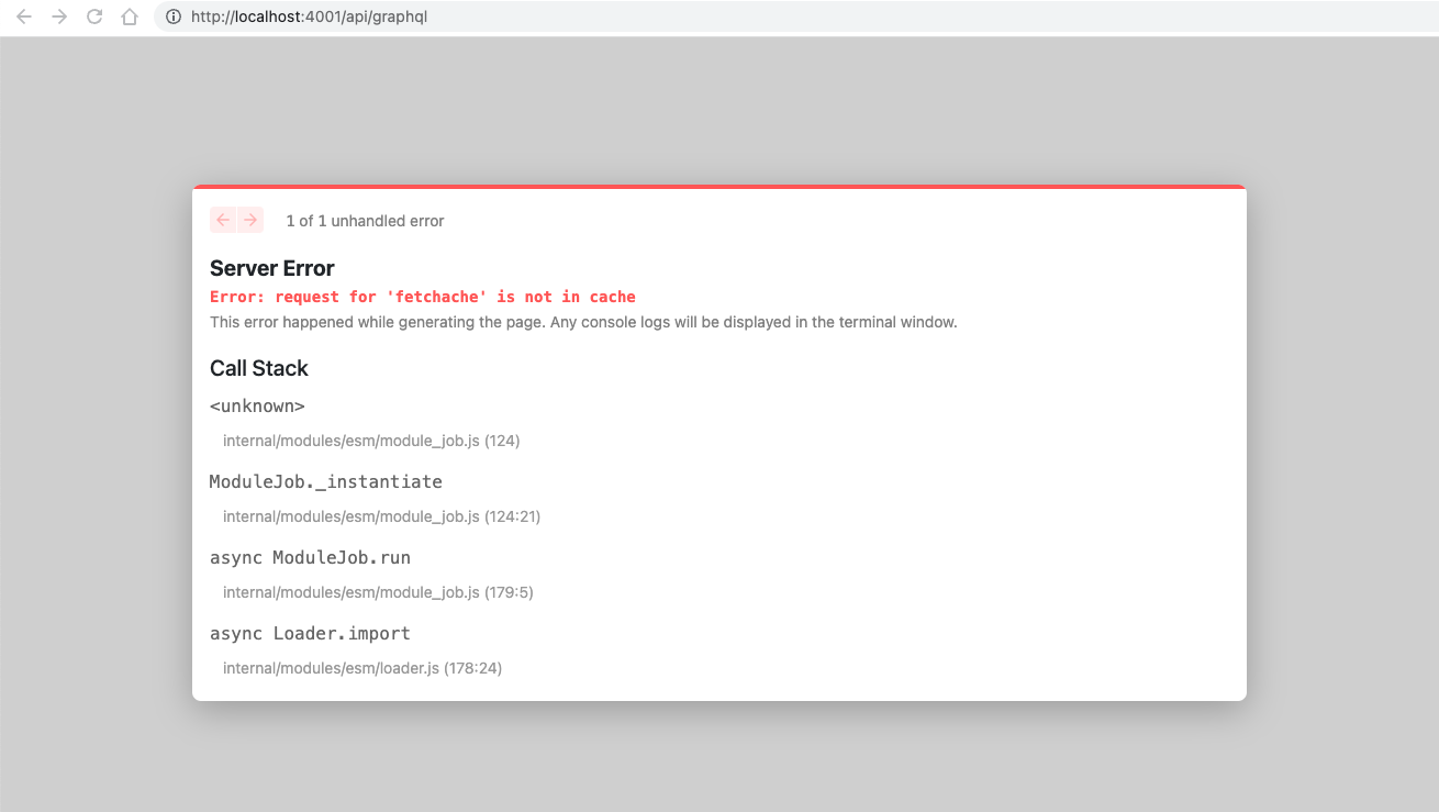 [Broken example] nextjs-apollo-example - Error: request for 'fetchache' is not in cache · Issue ...