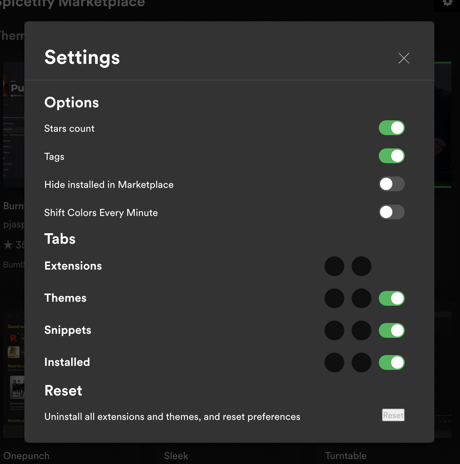 Modal style doesn't apply in SPCR · Issue #204 · spicetify/marketplace · GitHub