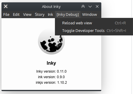 About Popup has a menubar · Issue #246 · inkle/inky · GitHub