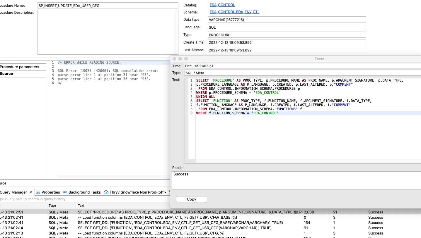 Snowflake driver on EE edition does not show source for Procedures · Issue #18506 · dbeaver ...
