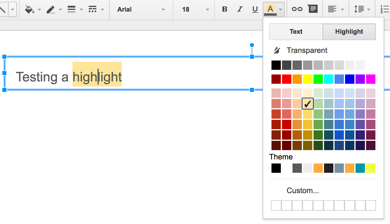 Ability to "highlight" text like Google Slides? · Issue #189 · gitbrent/PptxGenJS · GitHub