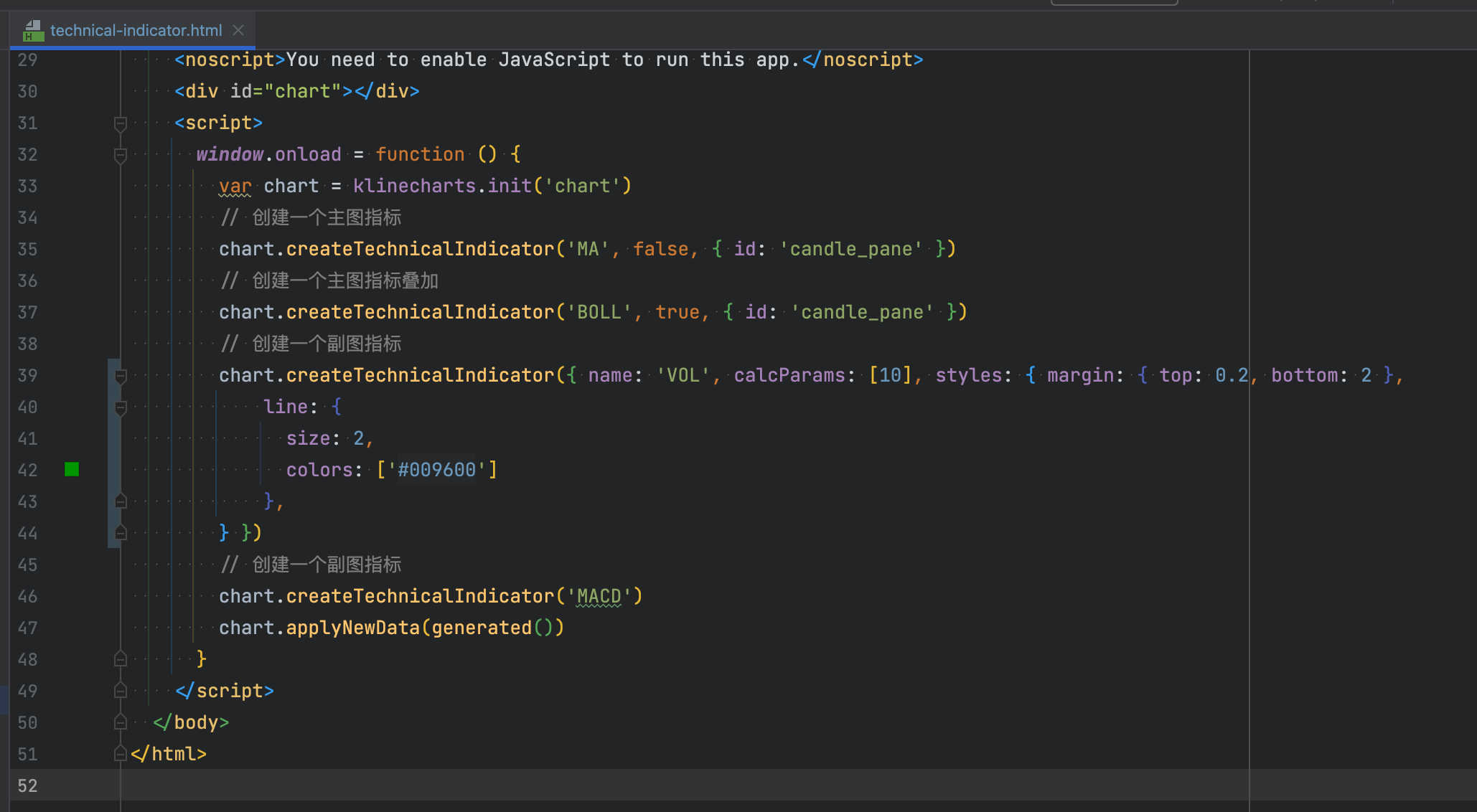 Technical indicator line color is not overridden · Issue #183 · klinecharts/KLineChart · GitHub
