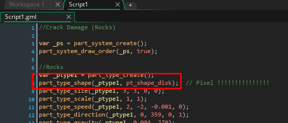Particle Editor: "Copy GML Code" button incorrectly gives code showing "Pixel" shapes as "Disk ...