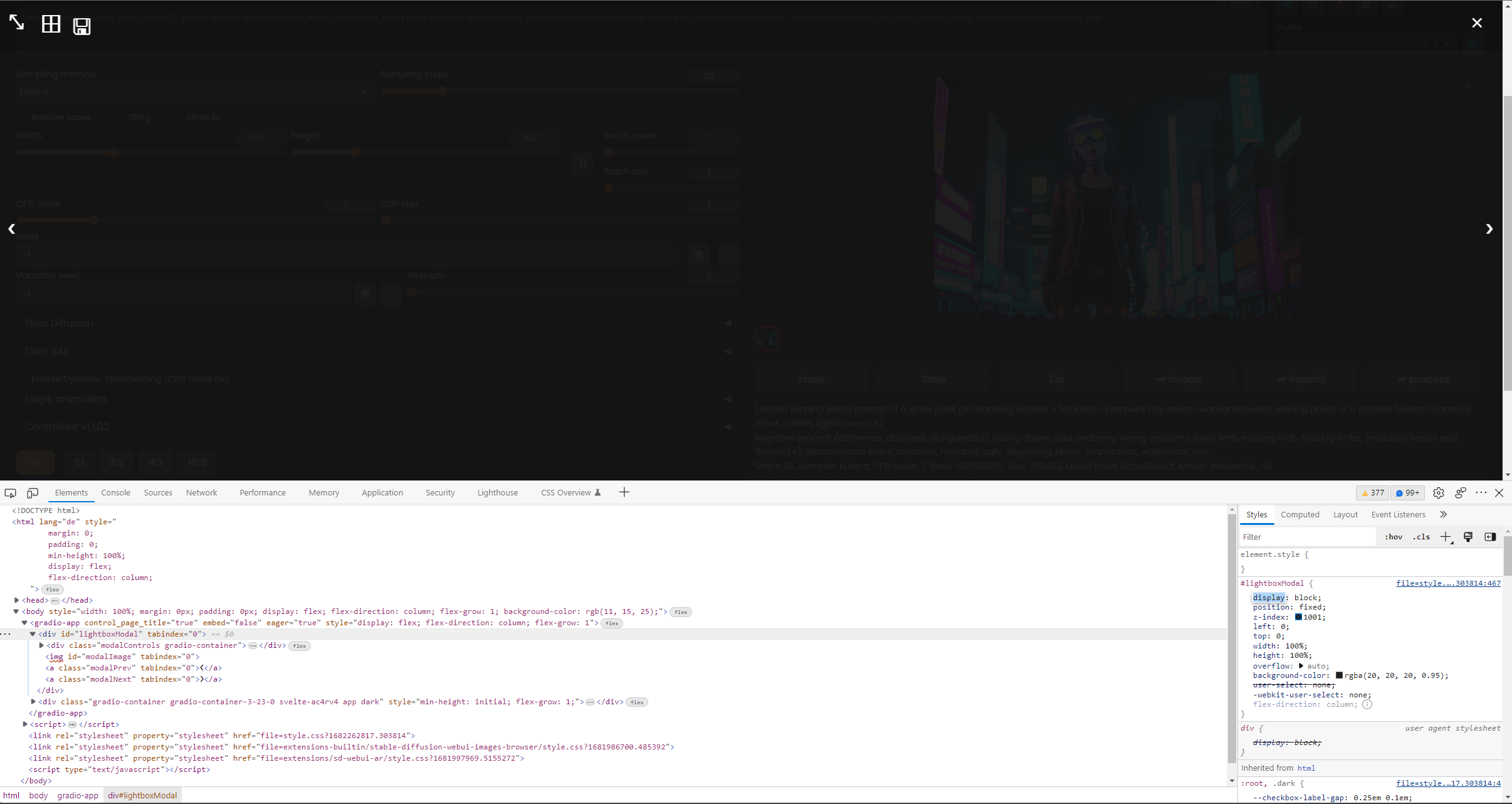 [Issue]: Lightbox modal not displayed · Issue #368 · vladmandic/sdnext · GitHub