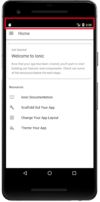 [4.0.0-rc.1] The status bar renders as black text on a black background for Android versions ...