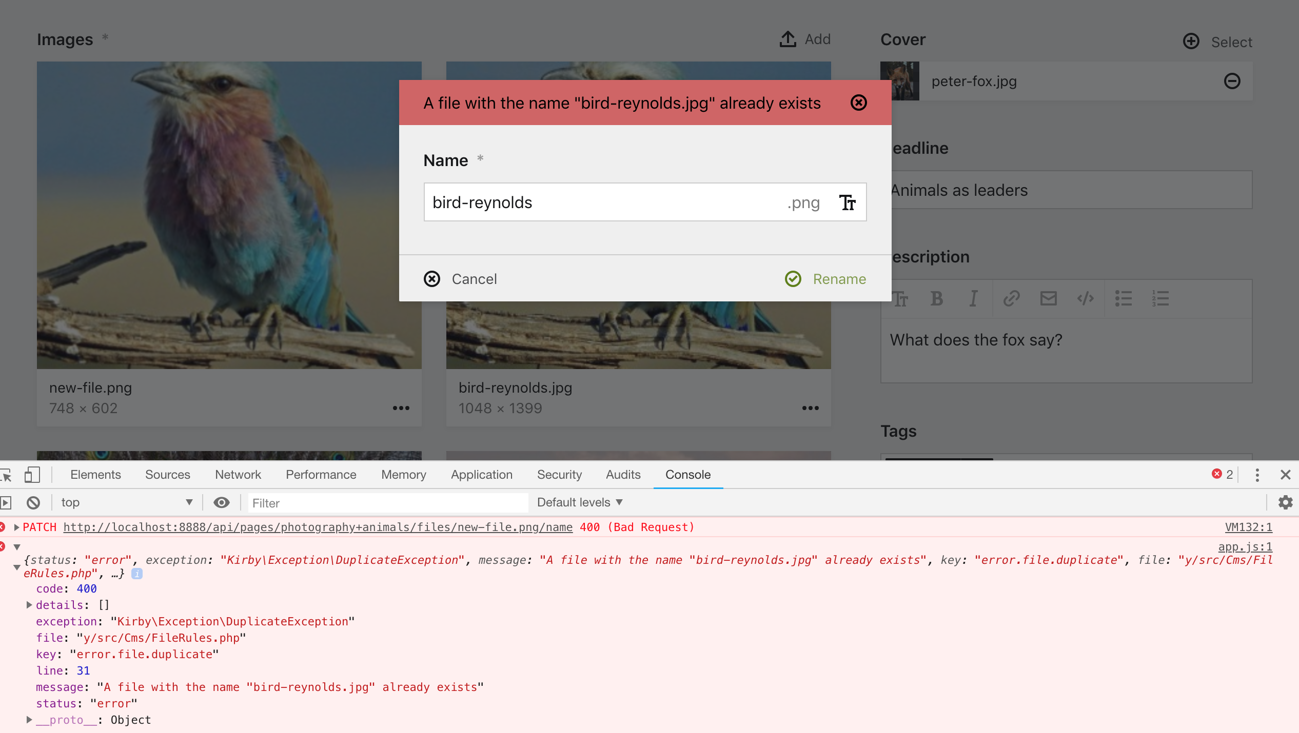 [Panel] Cannot rename file if other file with same name but different file extension already ...