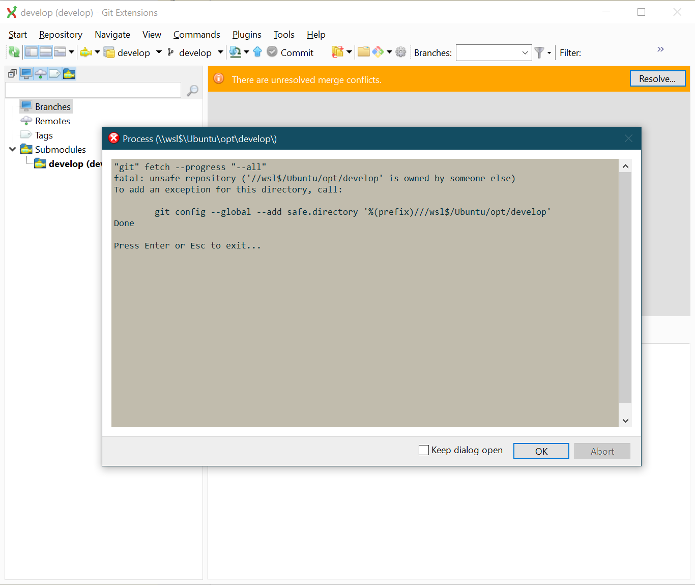 Can t Open Repo On WSL Directory Issue 9972 Gitextensions 