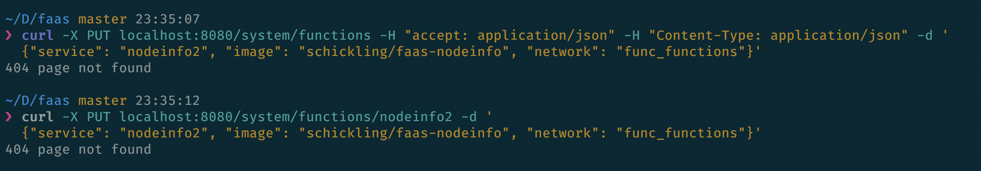 PUT /system/functions endpoint returns 404 · Issue #268 · openfaas/faas · GitHub