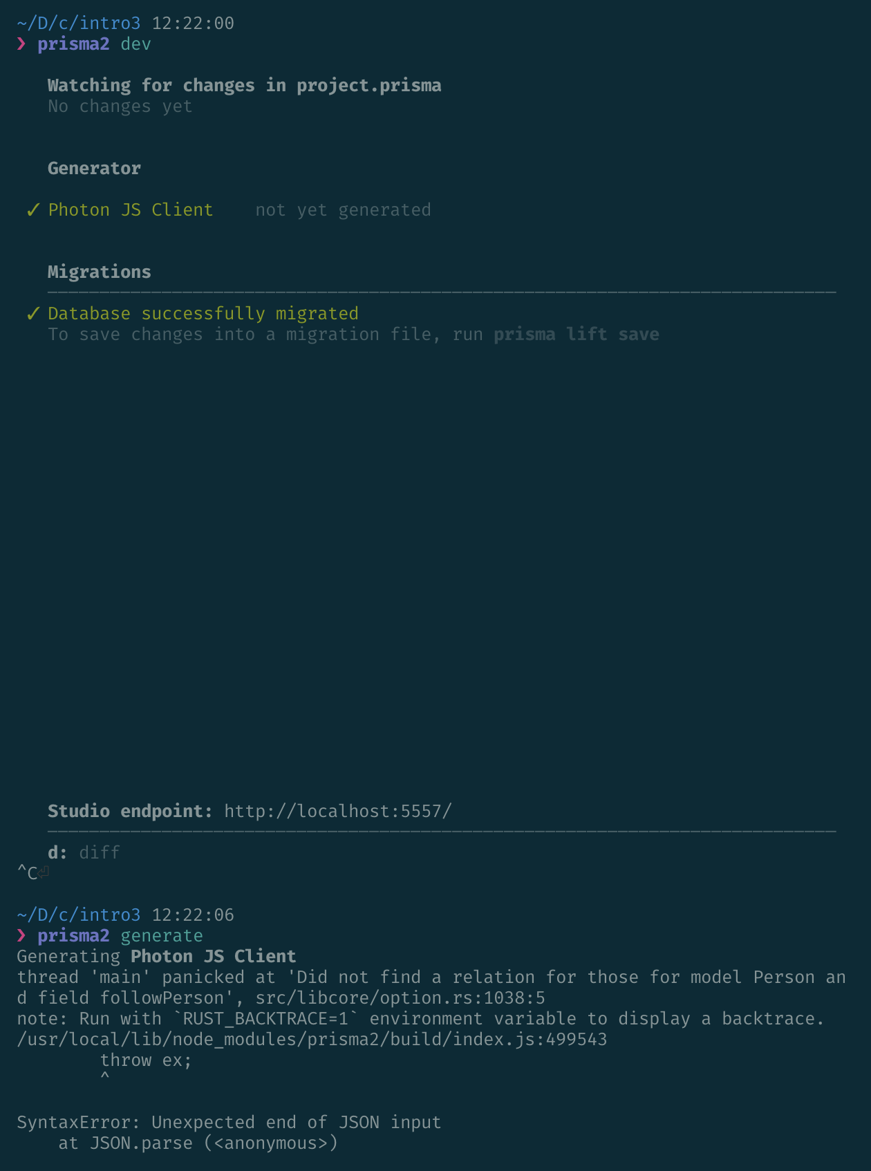 `prisma Dev` Doesnt Throw An Error When Generating Goes Wrong · Issue 15 · Prismaprisma · Github