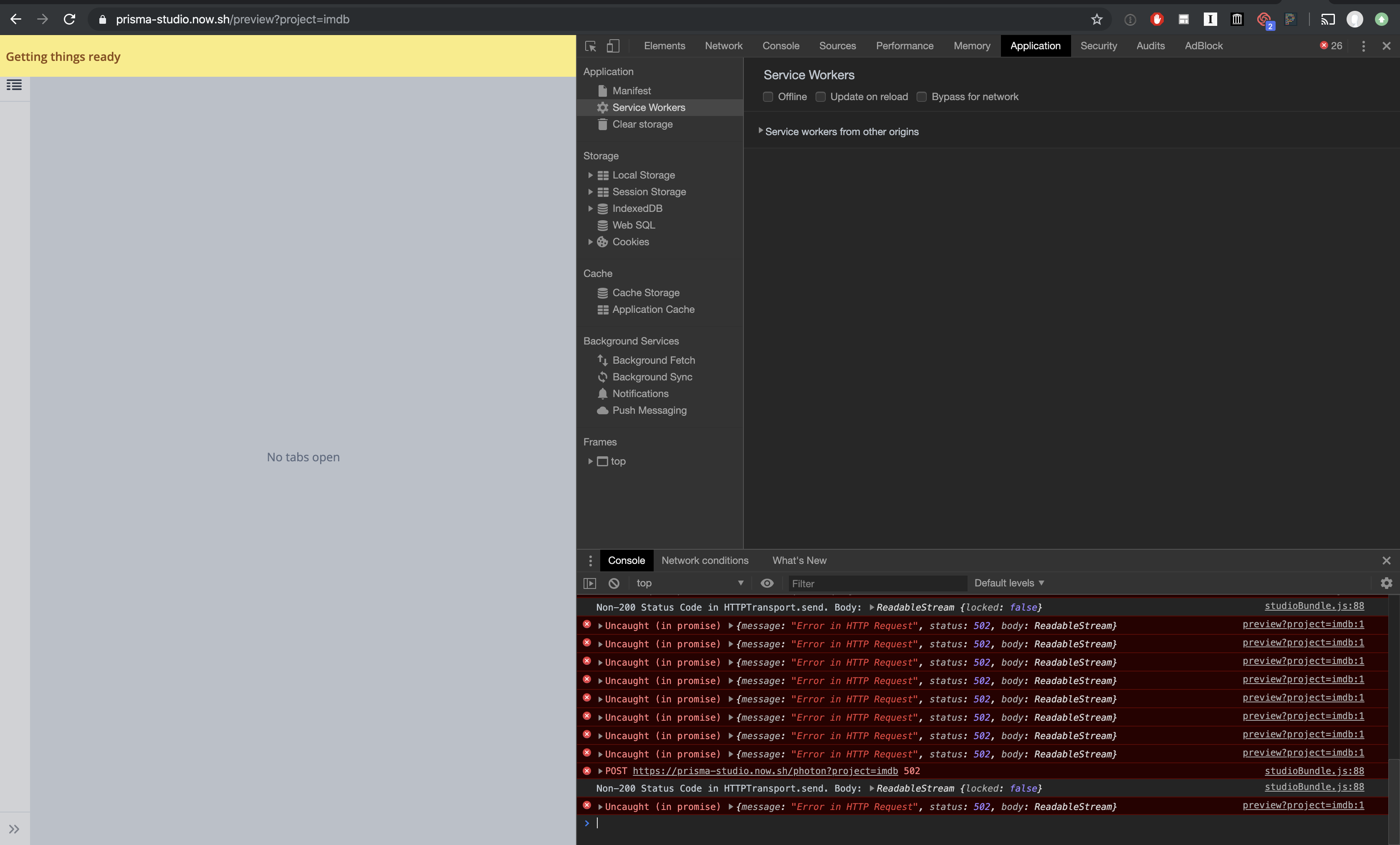 Bubble errors from the transport layer as a fatal error · Issue #245 · prisma/studio · GitHub