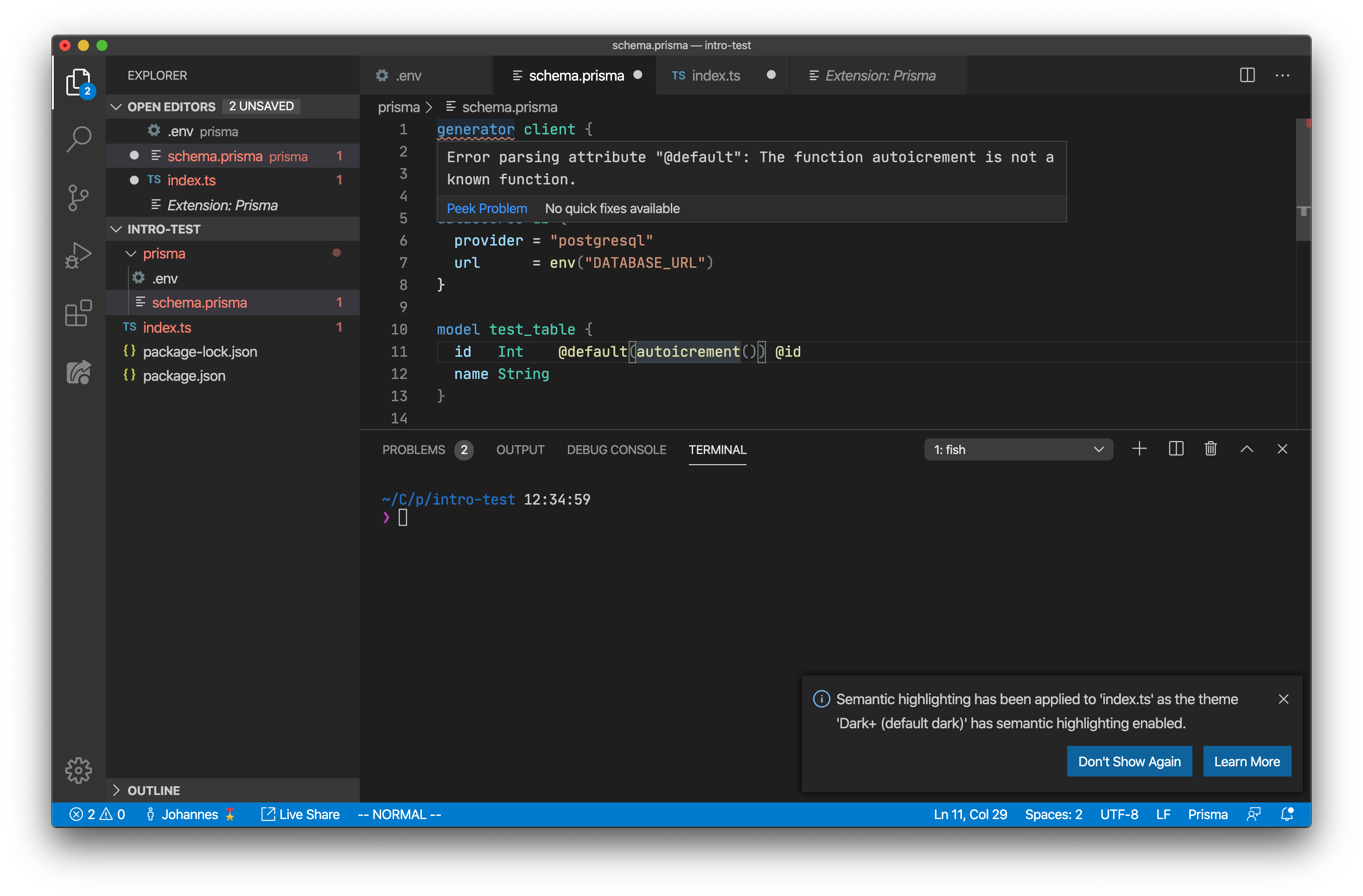 Error message shown in wrong location · Issue #85 · prisma/language ...