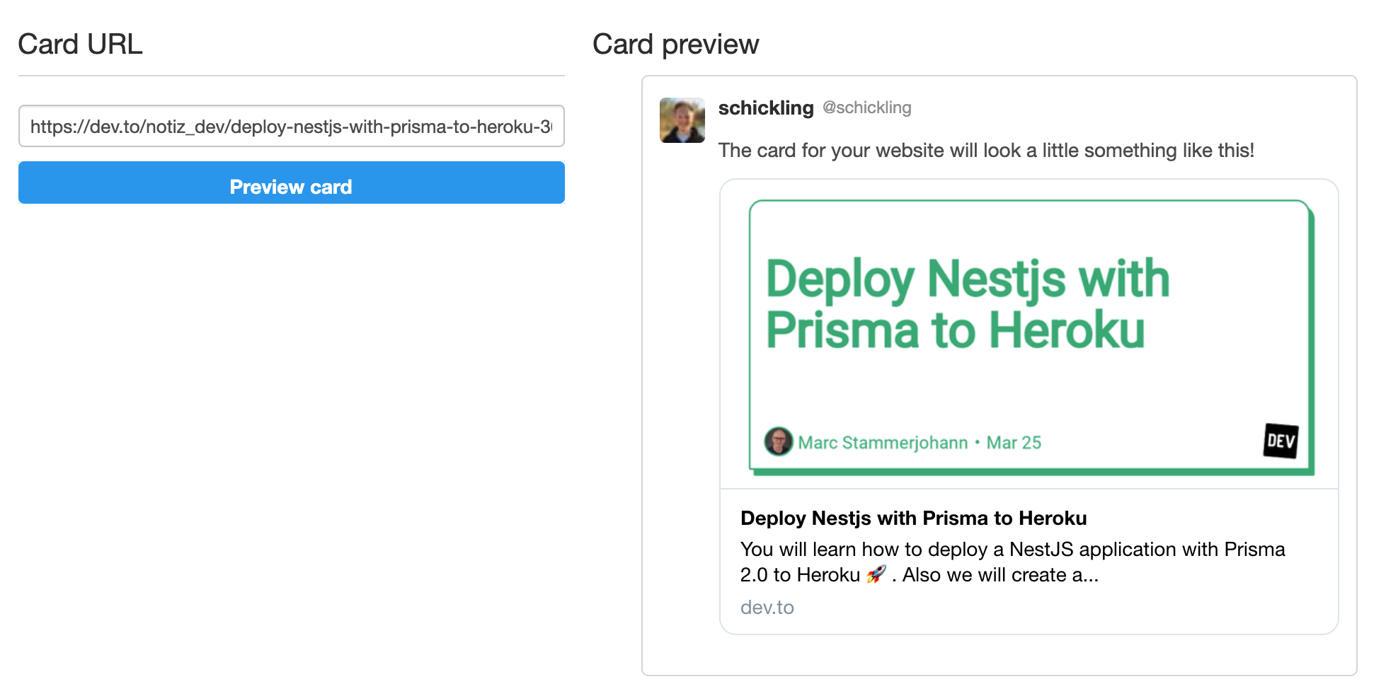 Auto-generated meta preview image (similar to dev.to) · Issue #320 · prisma/docs · GitHub