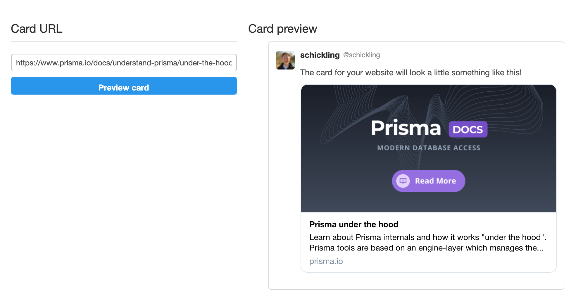 Auto-generated meta preview image (similar to dev.to) · Issue #320 · prisma/docs · GitHub