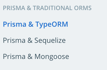 Bring back ORM Prisma Client comparison pages · Issue #324 · prisma/docs · GitHub