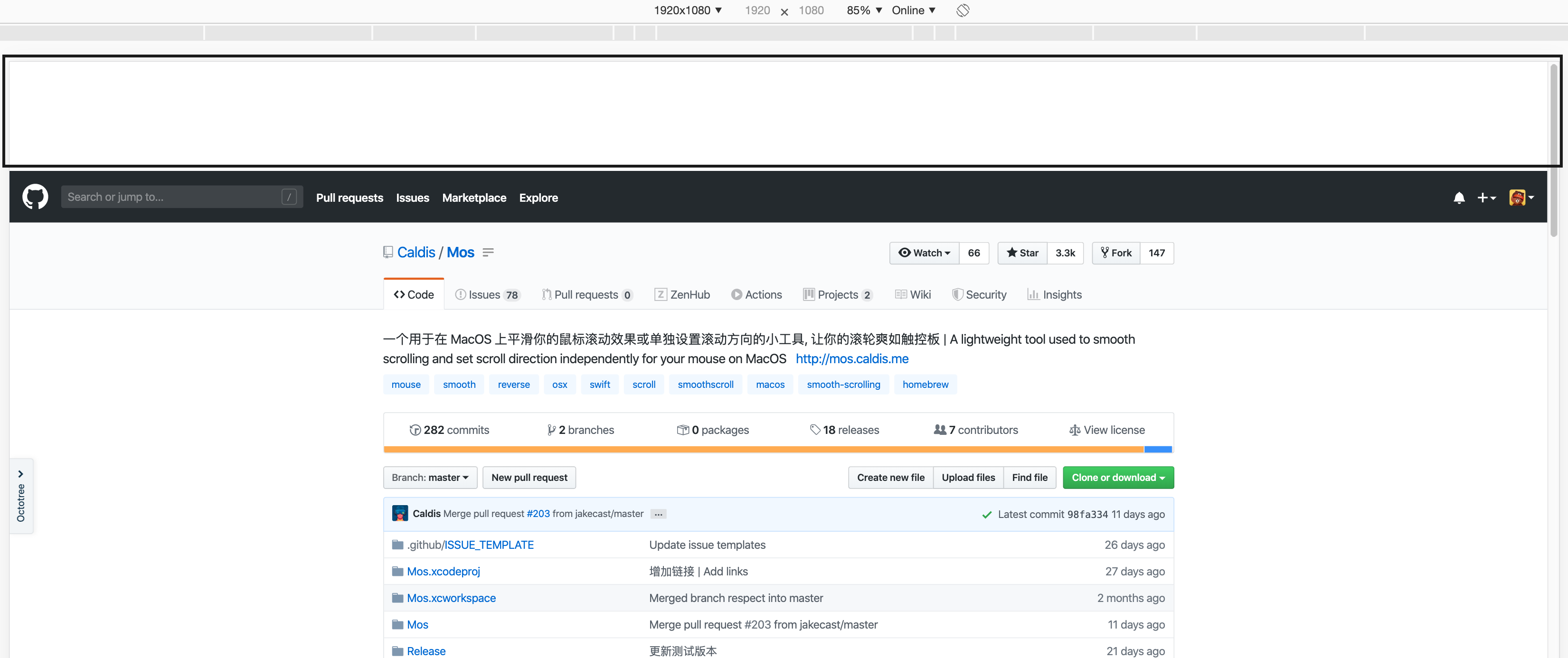 Chrome 网页刷新一次后, 页面可以上下无限滚动 · Issue #213 · Caldis/Mos · GitHub