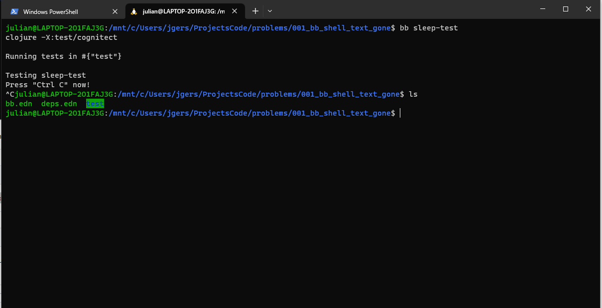 Early Exit On Bb Shell On Wsl Corrupts Terminal Input Visibility · Issue 1512 · Babashka