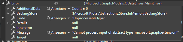 Patching Extensions Results In Odataerror In Sdk V5 · Issue 1723 · Microsoftgraph Msgraph Sdk