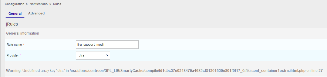 Undefined array key "otrs" when selecting Jira provider · Issue #508 · centreon/centreon · GitHub