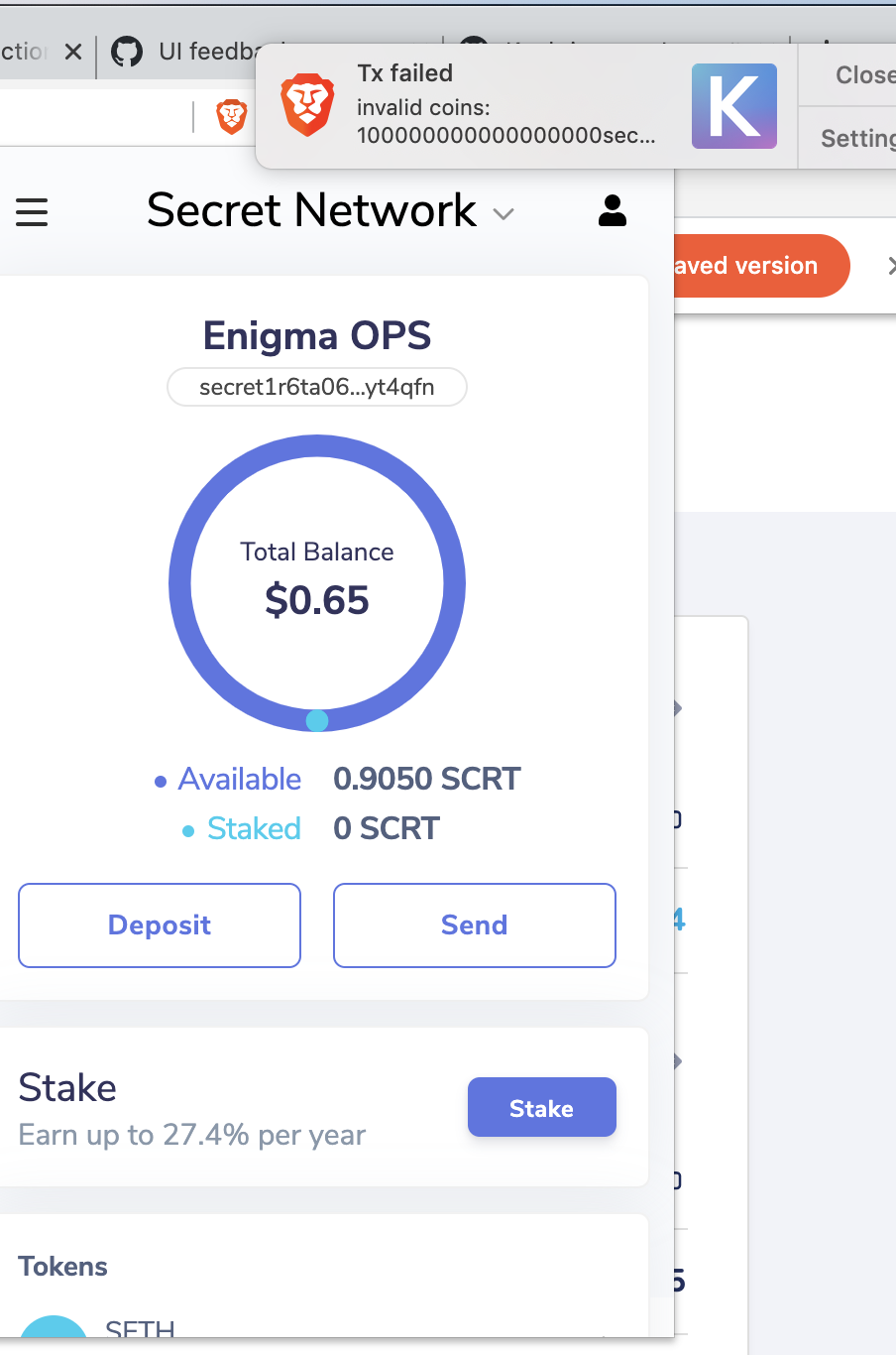 Keplr extension issue · Issue #21 · scrtlabs/EthereumBridgeFrontend · GitHub