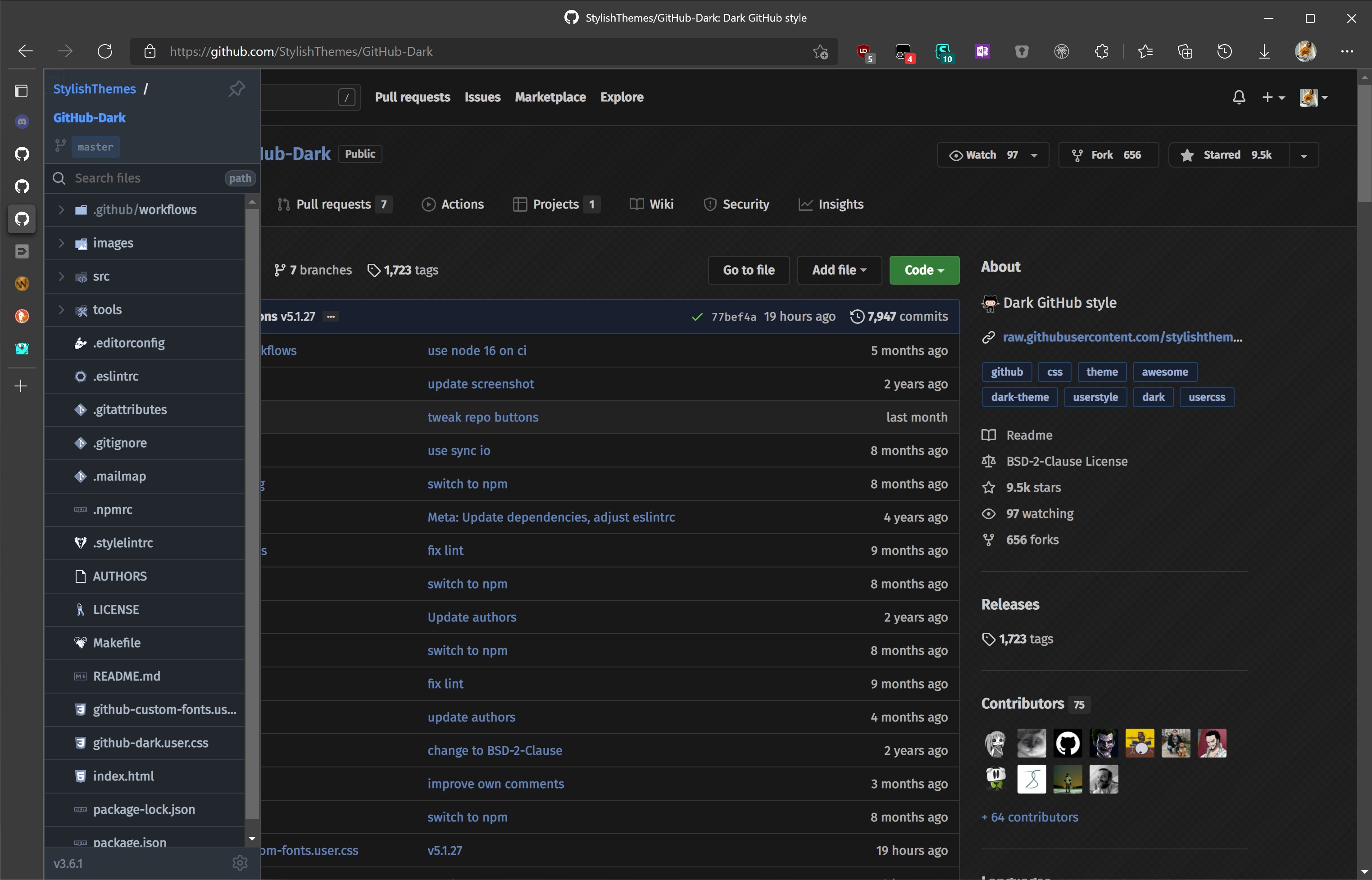 Gitako support doesn't work · Issue #1338 · StylishThemes/GitHub-Dark · GitHub