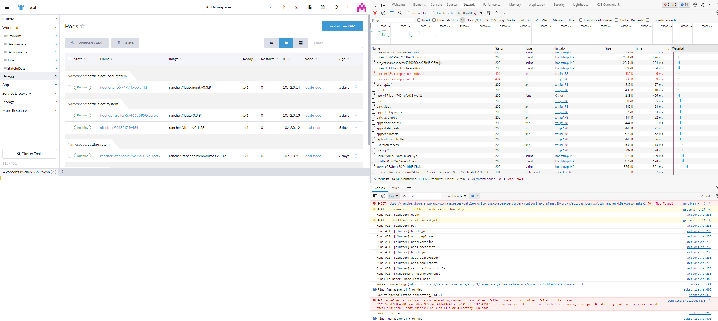 Executing a shell on a pod without sh results in an error without warning. · Issue #5584 ...