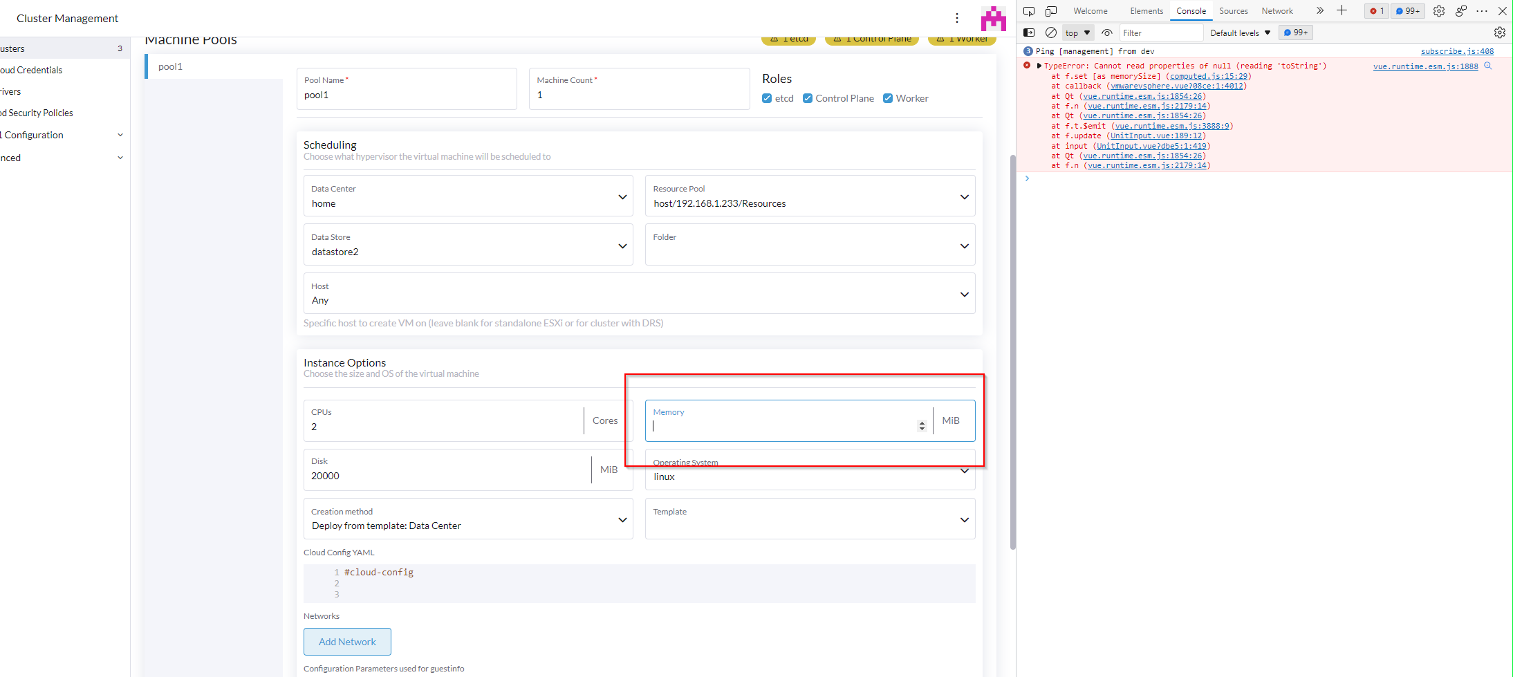 Rancher RKE2 vSphere node driver UI issues when editing memory and disk size. · Issue #5658 ...