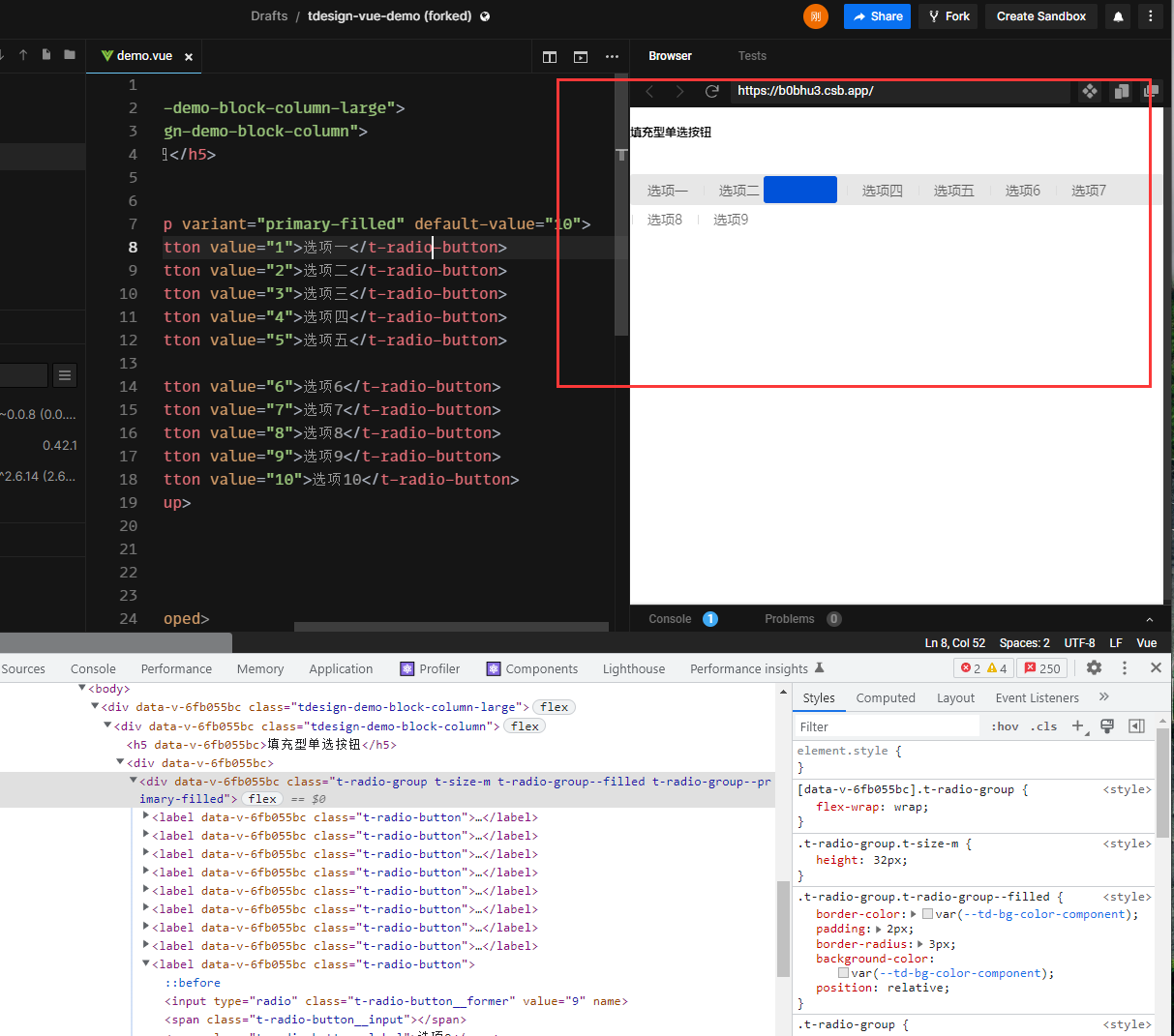 [radio] 当 variant="primary-filled" 的时候换行之后样式乱了 · Issue #1021 · Tencent/tdesign-vue · GitHub
