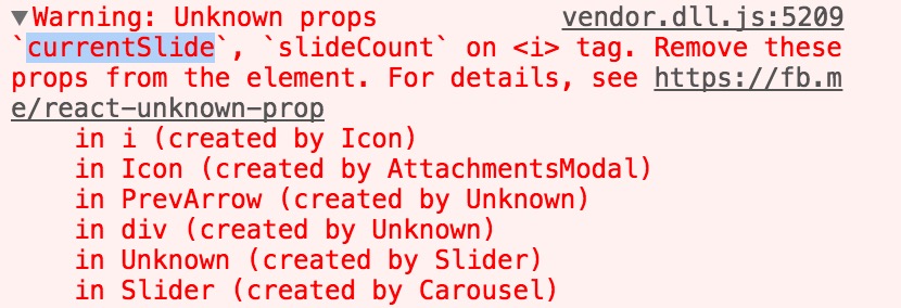Remove unneeded customProps next/prev arrows causing unknown props warning on arrows.js · Issue ...