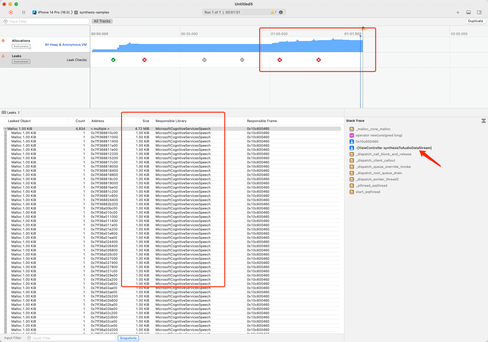 Memory leak - text to speech on iOS · Issue #1701 · Azure-Samples/cognitive-services-speech-sdk ...