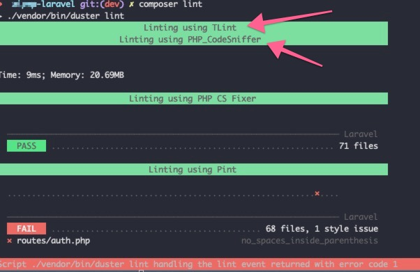 Duster Tlint & PHP Code sniffer are working in Gihub action but not on terminal · Issue #110 ...