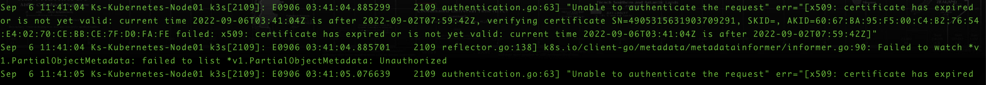 Why Doesnt K3s Set The Default Certificate Validity Period To 10 Years · Issue 6101 · K3s Io