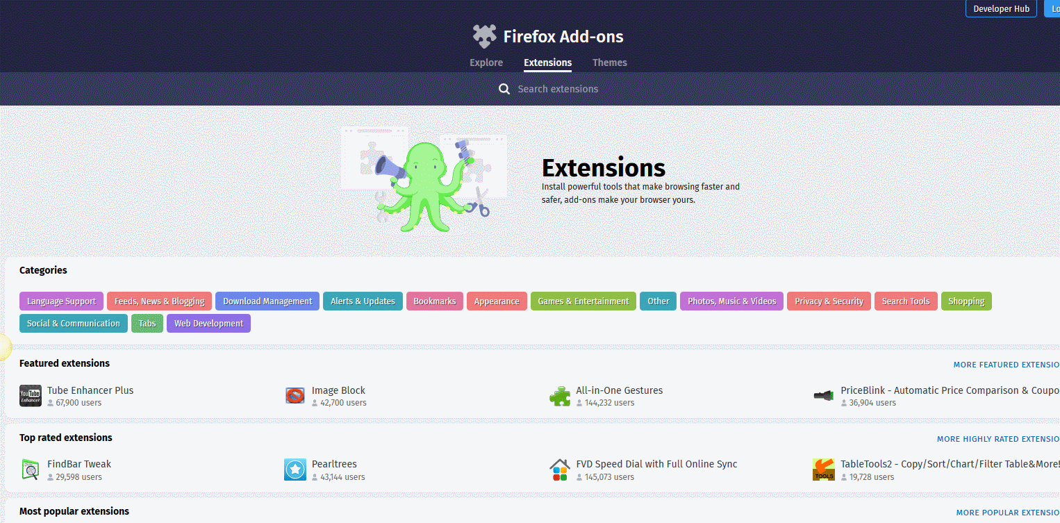 Merge Categories And Categoriesheader · Issue 10516 · Mozillaaddons