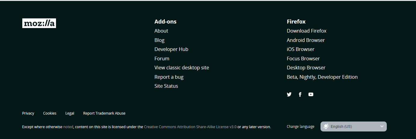 Implement The New Footer · Issue 10781 · Mozillaaddons · Github