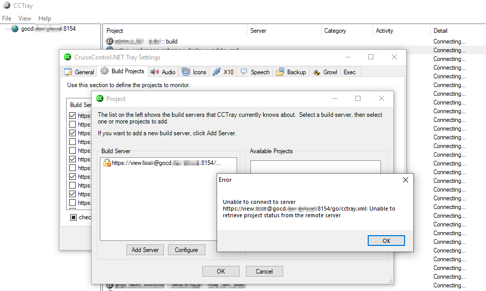 CCTray no longer connecting after update to 19.8.0 · Issue #6965 · gocd/gocd · GitHub