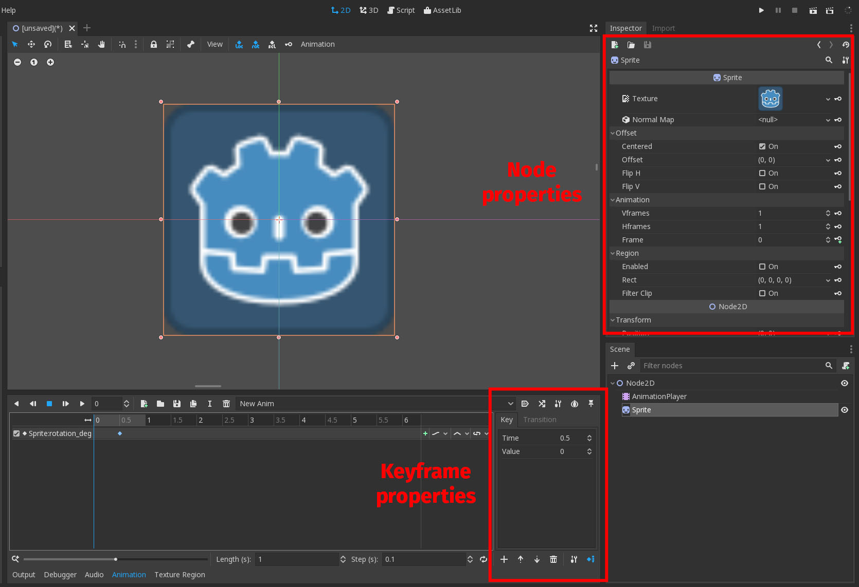 Displaying the properties of a keyframe · Issue #19521 · godotengine/godot · GitHub