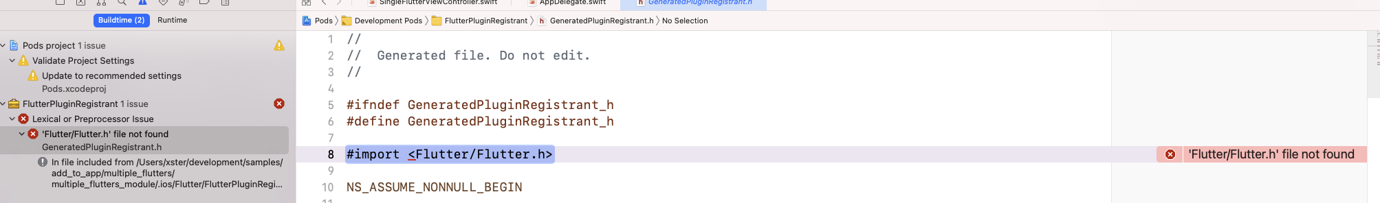 Cant Build Add To App Sample With Local Engine Unable To Find Matching Xcframework Slice