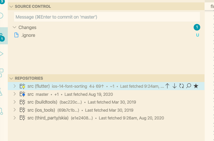 Option to choose which repository to show in "source control pane" with nested repositories ...