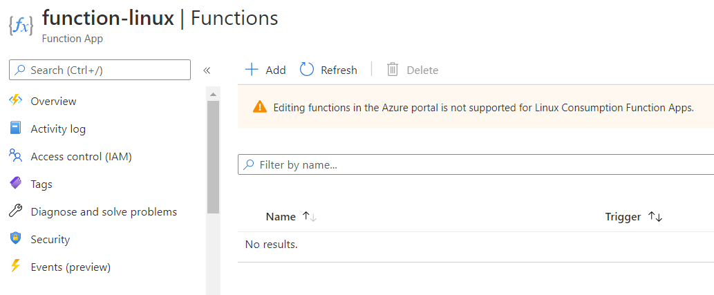 Consumption Plan Linux 0 Functions Loaded For Net Core 31 Functions Project · Issue 6884