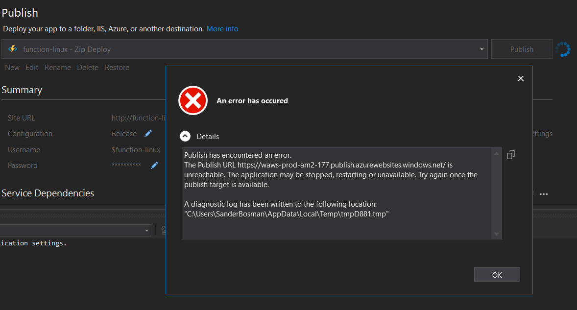 Consumption Plan Linux 0 Functions Loaded For Net Core 31 Functions Project · Issue 6884