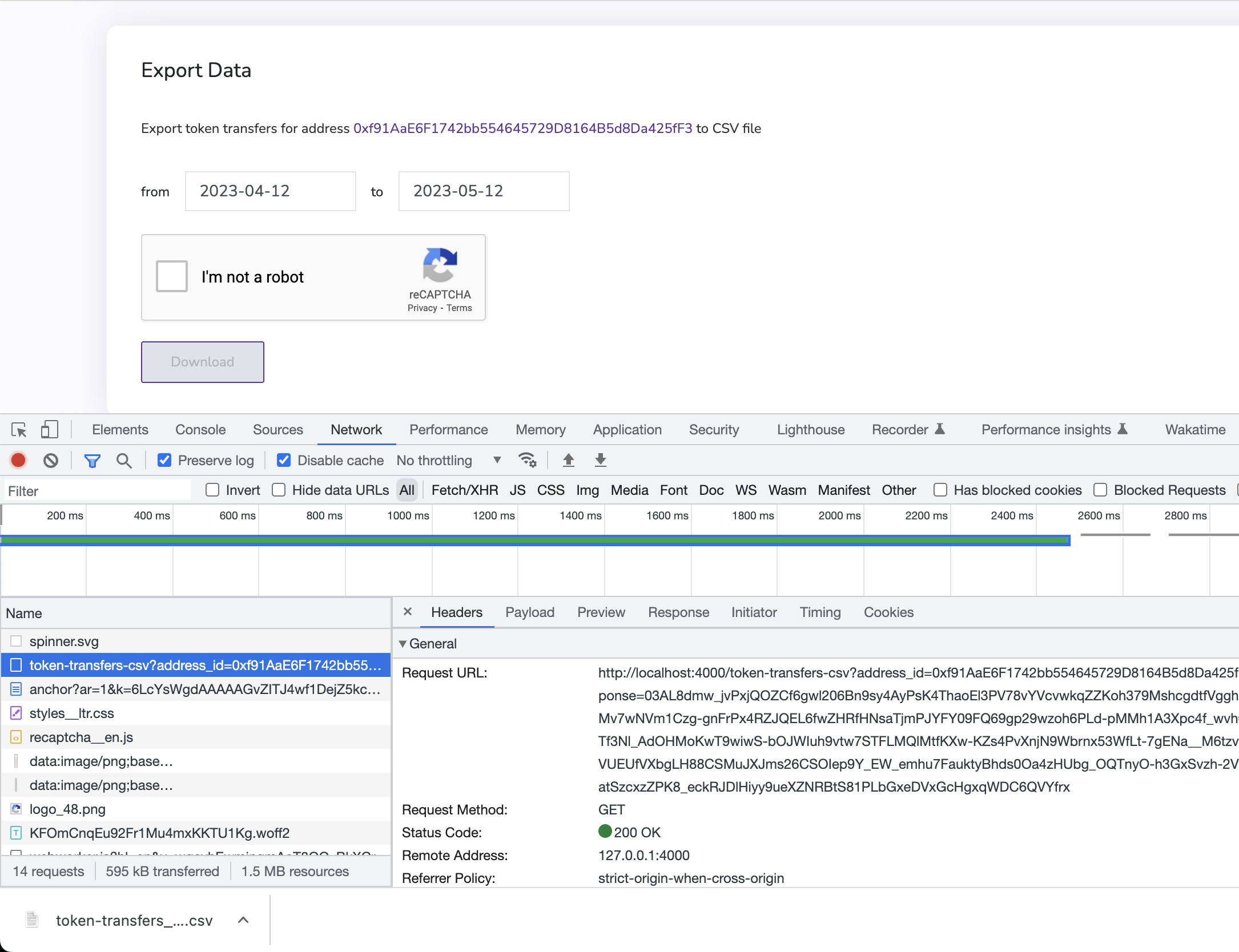 Export csv doesn't work · Issue #7470 · blockscout/blockscout · GitHub