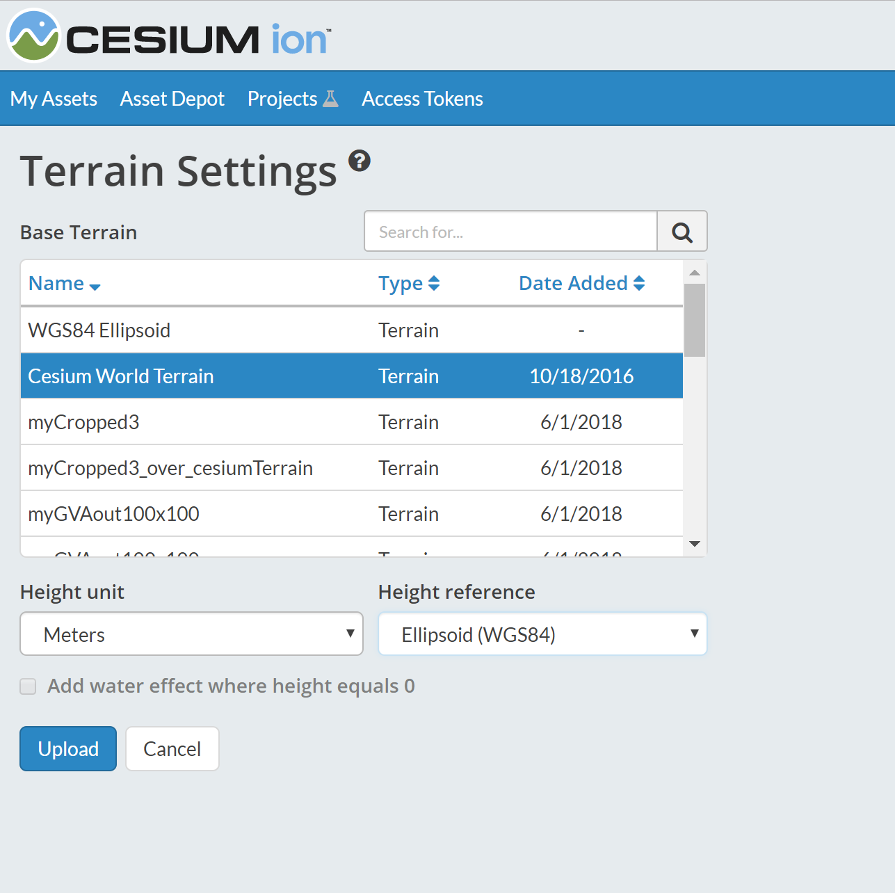 Terrain asset not properly integrated into cesium terrain · Issue #17 · CesiumGS/cesium-ion-rest ...
