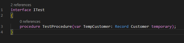 Temporary record parameter in interface procedure · Issue #5675 · microsoft/AL · GitHub
