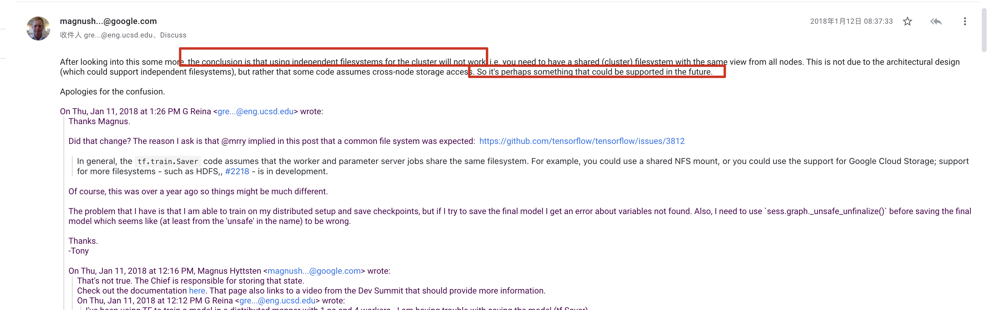 [question] Does Distributed Tensorflow Can Be Run In Independent Filesystem · Issue 57605