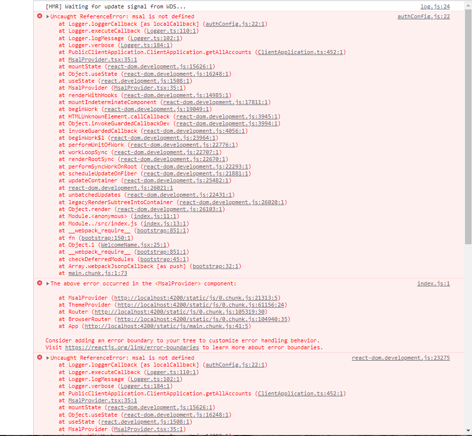 Cannot login on msal-react, error on console.log() · Issue #4522 · AzureAD/microsoft ...