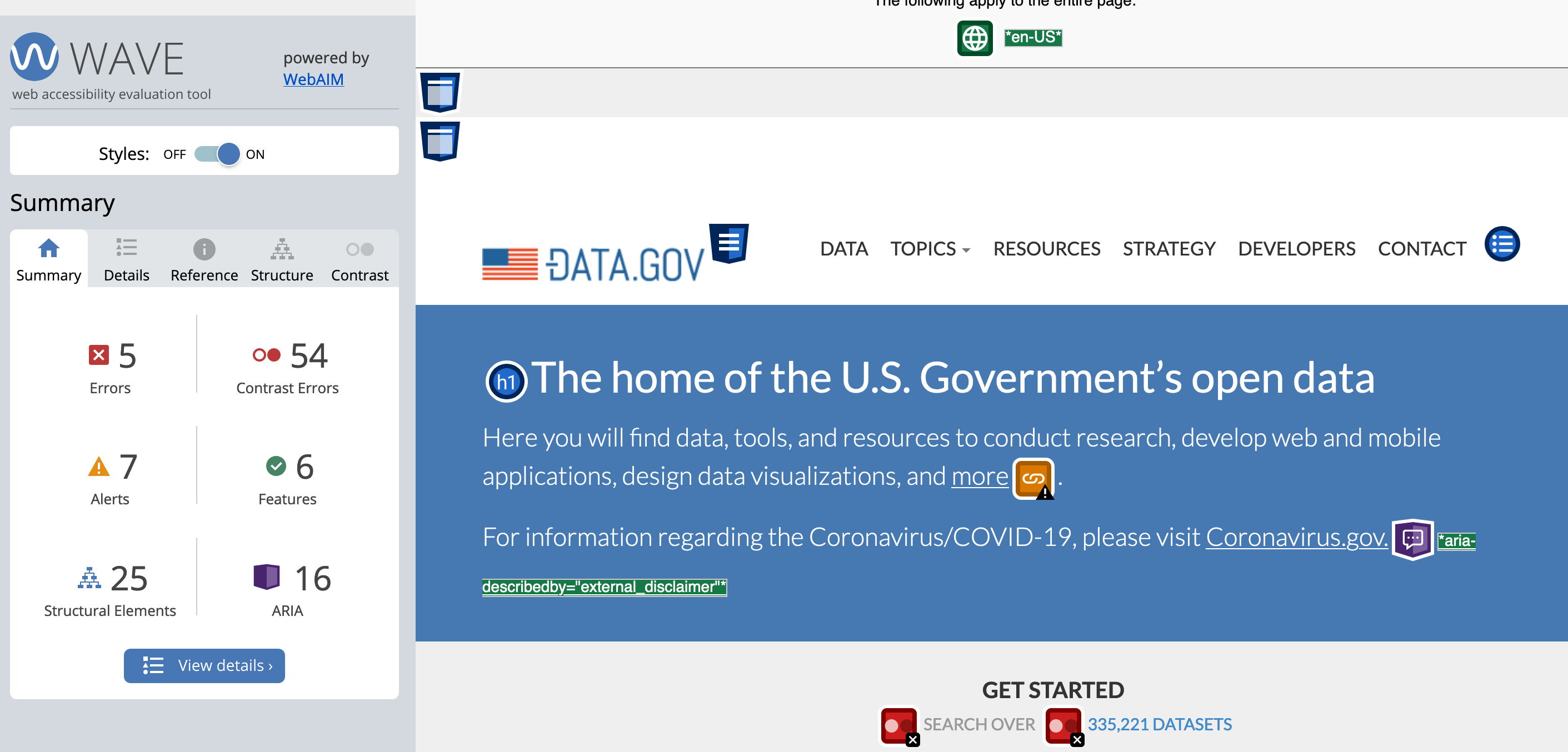 Data.gov accessibility/contrast issues · Issue #3720 · GSA/data.gov · GitHub