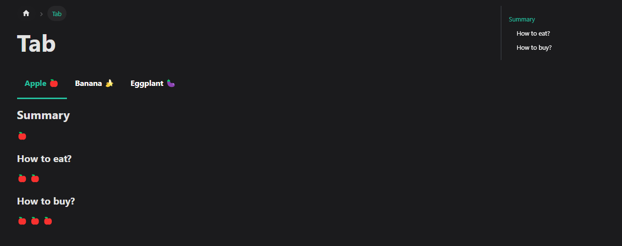 ToC and Tab · facebook docusaurus · Discussion #8096 · GitHub