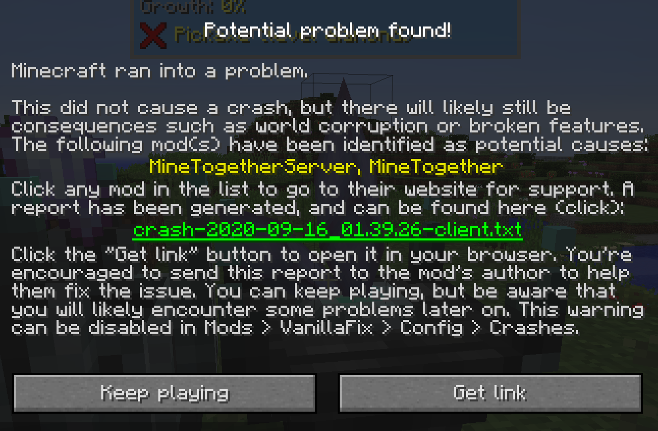 Crash after running the command `/bloodmagic help` · Issue #347 · CreeperHost/MineTogether · GitHub